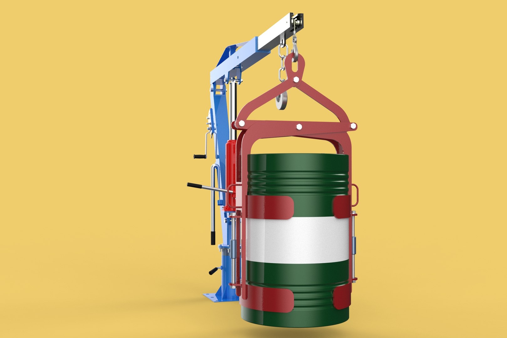 WINCH CRANE HOIST DRUM BARREL VERTICAL LIFTING CLAMP GRAB JIB 3D Model ...