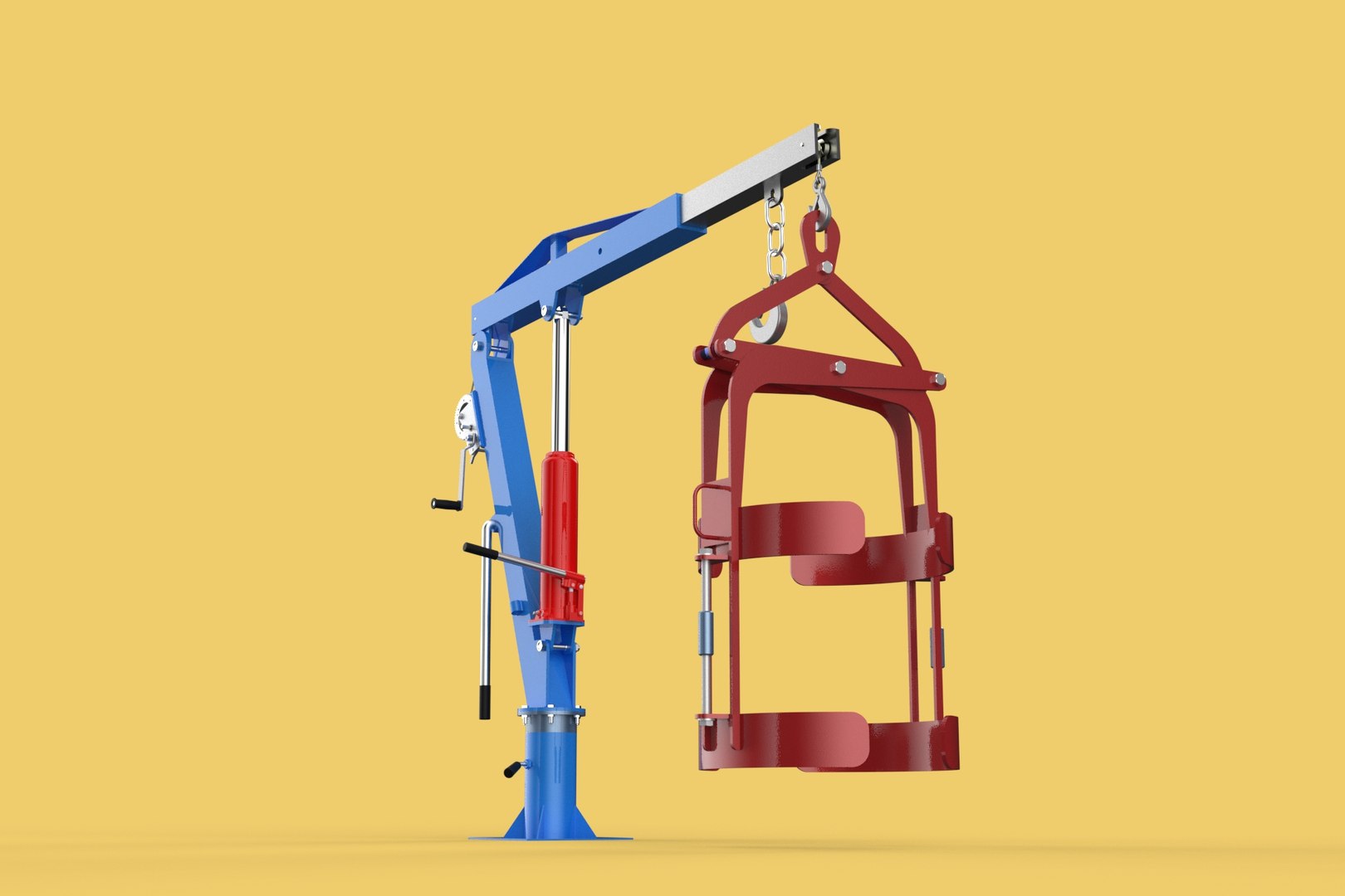 WINCH CRANE HOIST DRUM BARREL VERTICAL LIFTING CLAMP GRAB JIB 3D Model ...