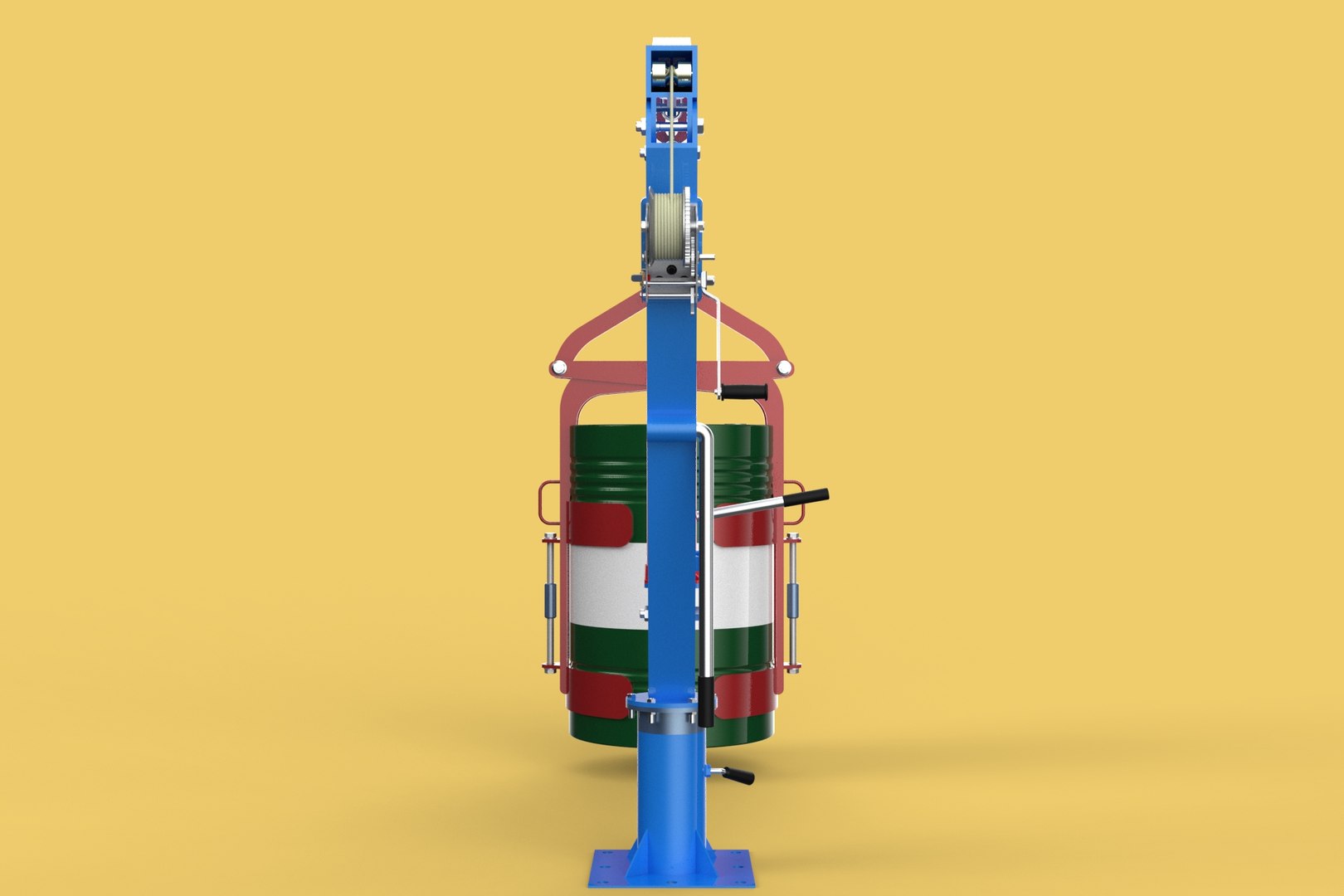 WINCH CRANE HOIST DRUM BARREL VERTICAL LIFTING CLAMP GRAB JIB 3D Model ...