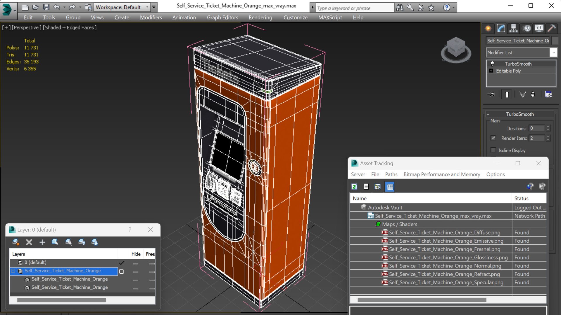 3D Self Service Ticket Machine Orange - TurboSquid 2241925