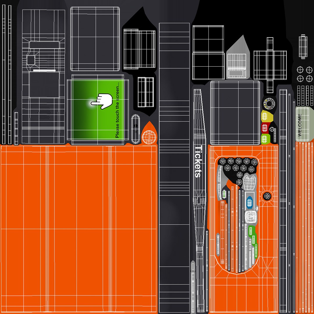 3D Self Service Ticket Machine Orange - TurboSquid 2241925