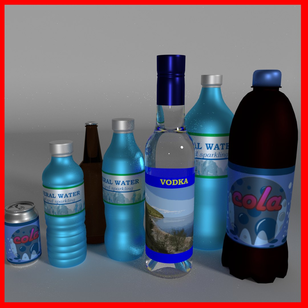 Pack 7 bottles 4 3D model - TurboSquid 1152832