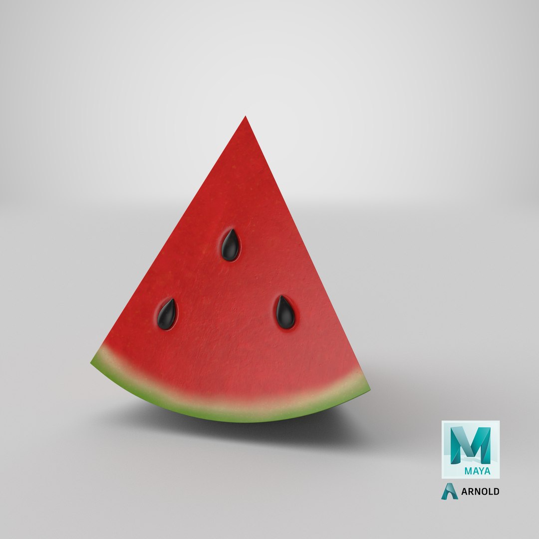 3D Cartoon Watermelon Slice 4 Model - TurboSquid 2104591