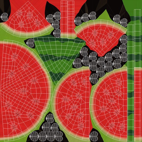 modelo 3d Cartoon Watermelon Slice 4 - TurboSquid 2104591