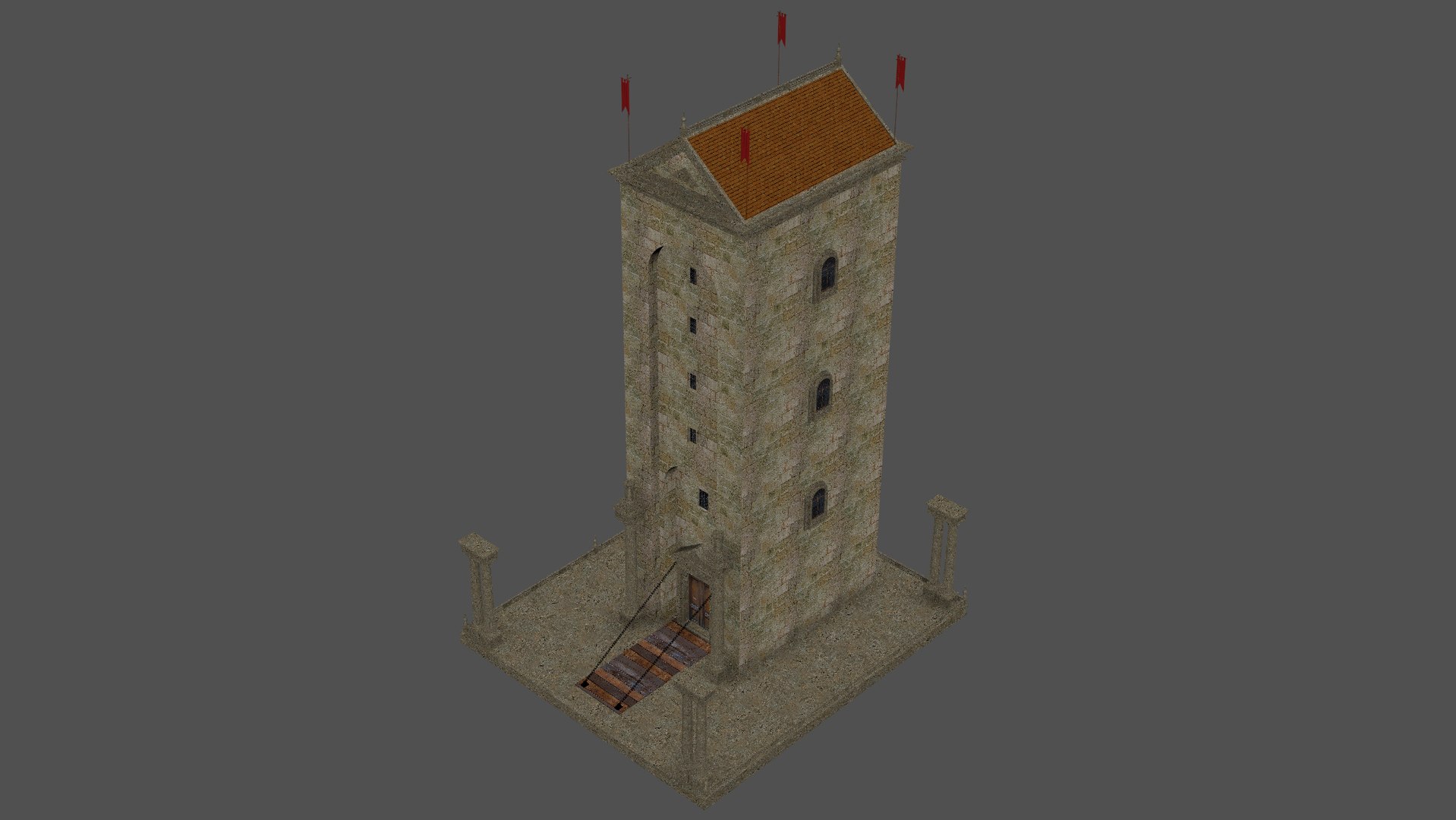Ancient Roman Tower 3D Model - TurboSquid 2326554