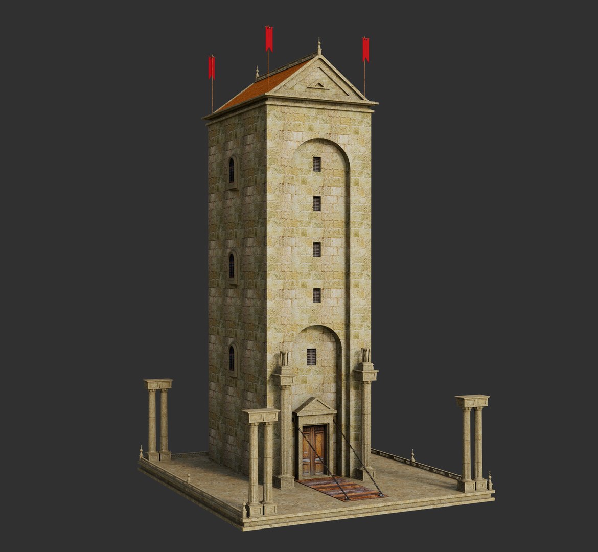 Ancient Roman Tower 3D Model - TurboSquid 2326554