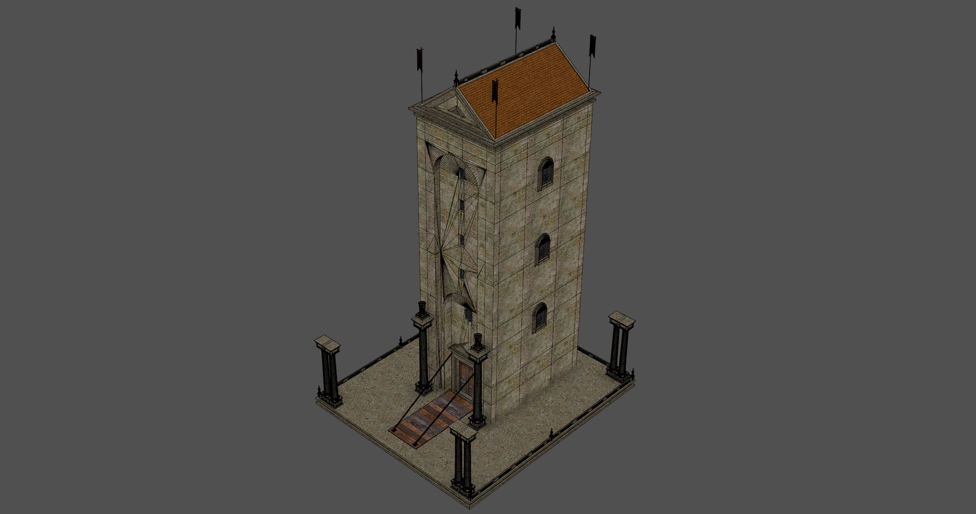 Ancient Roman Tower 3D Model - TurboSquid 2326554