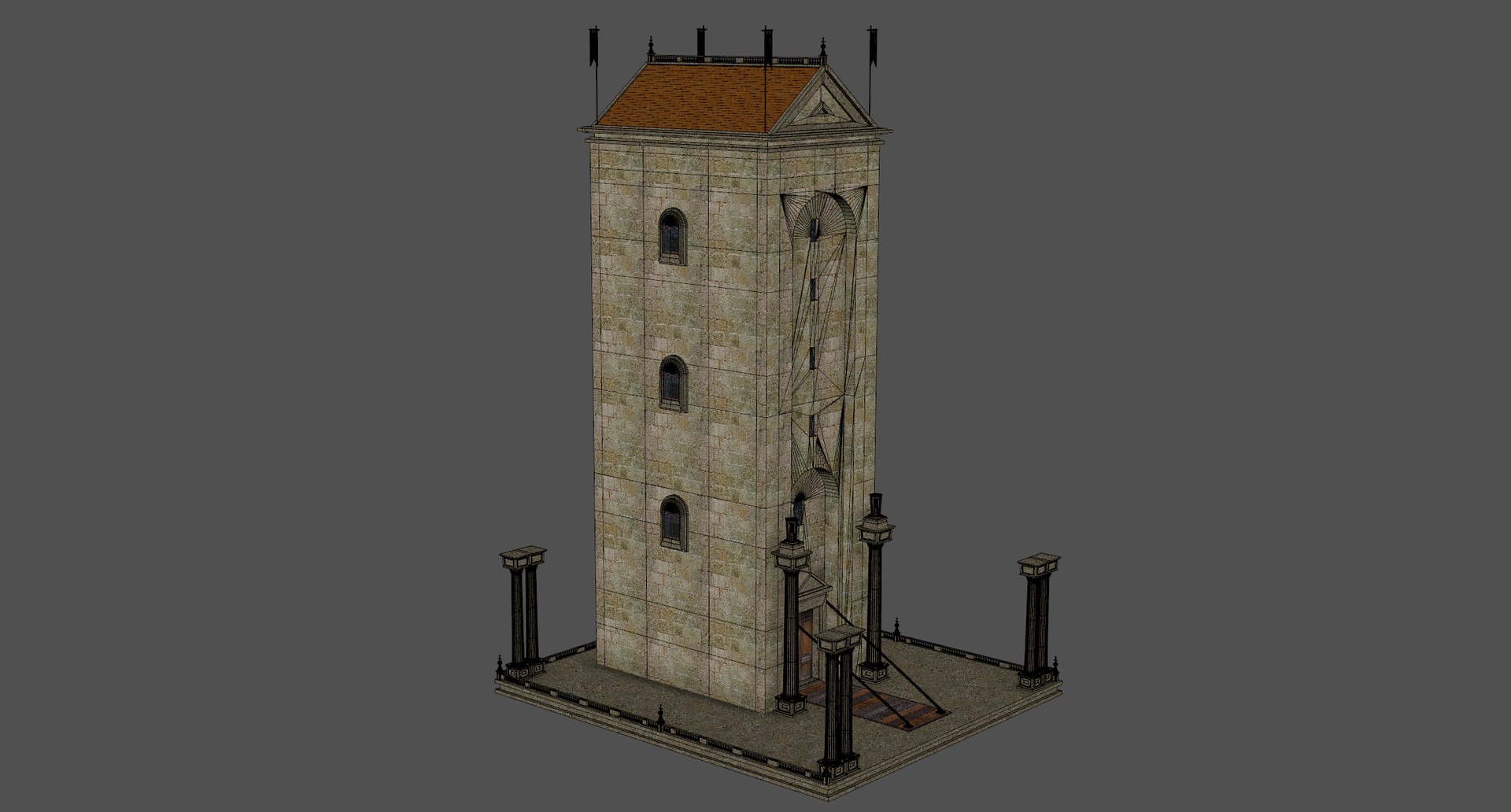 Ancient Roman Tower 3D Model - TurboSquid 2326554