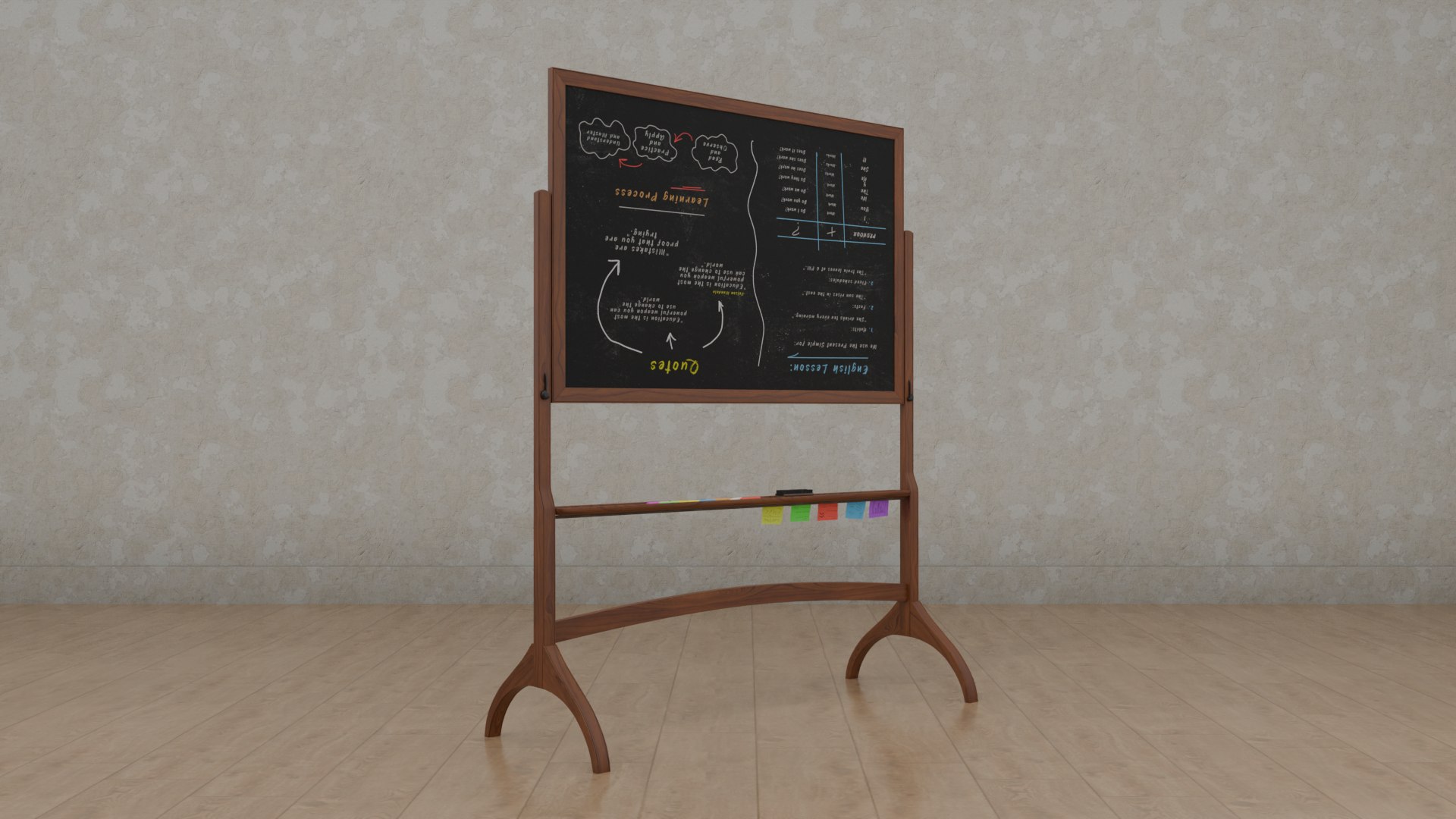 3D Customizable Double-Sided Wooden Blackboard Rectangular Writing ...