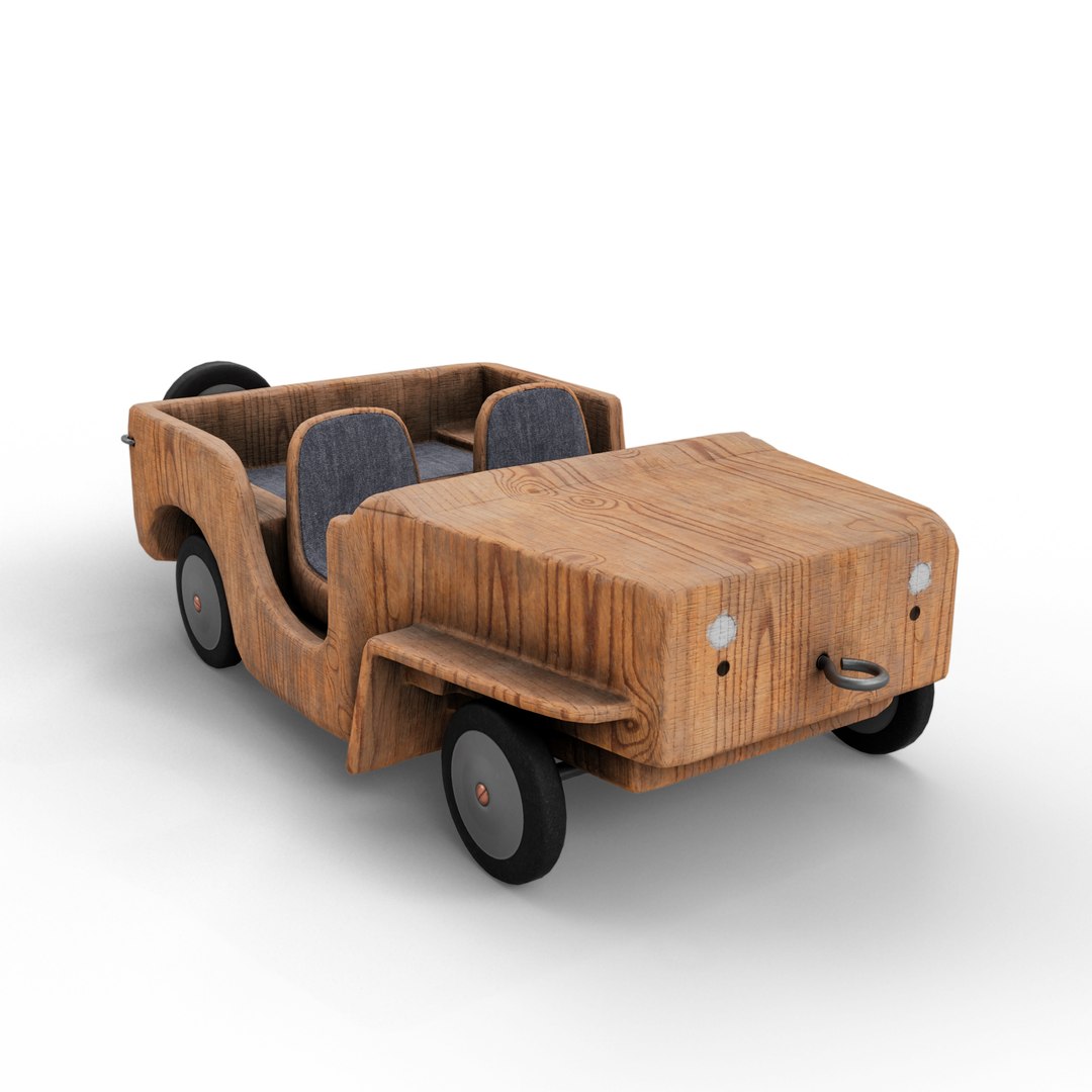 3D Vintage Wooden Toy Car - TurboSquid 2074518