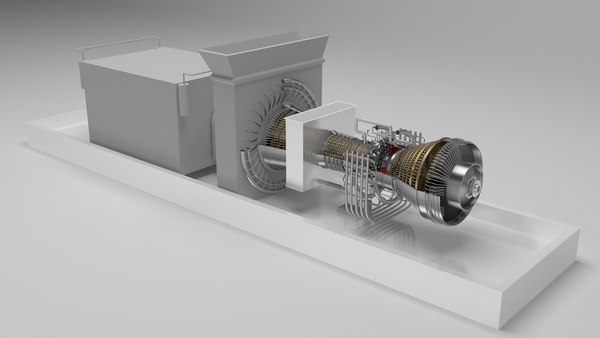 3D combined gas turbine model - TurboSquid 1259839