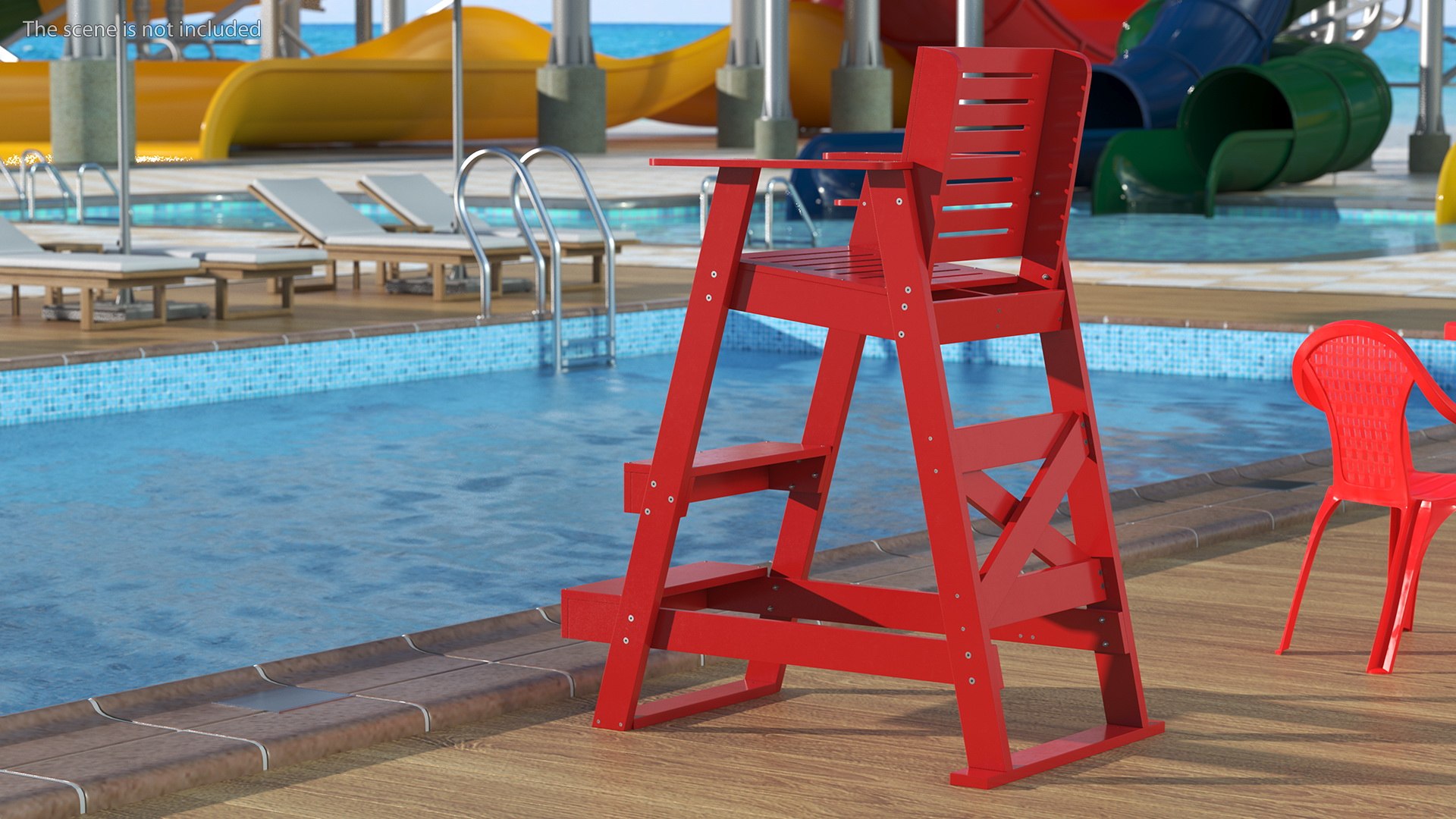 Lifeguard Chair Red 3D - TurboSquid 1941792