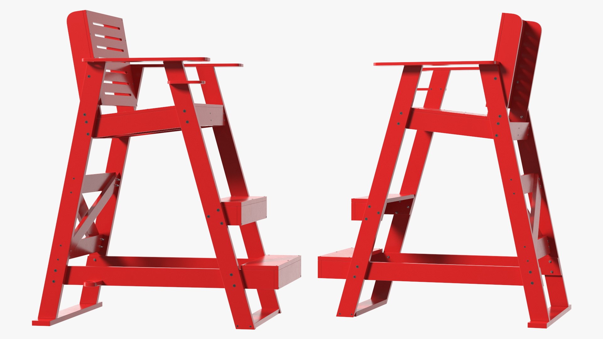 Lifeguard Chair Red 3D - TurboSquid 1941792