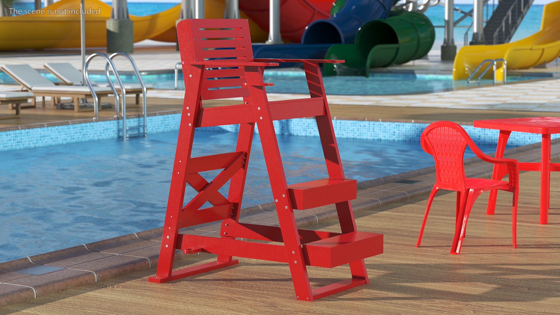 Lifeguard Chair Red 3D - TurboSquid 1941792