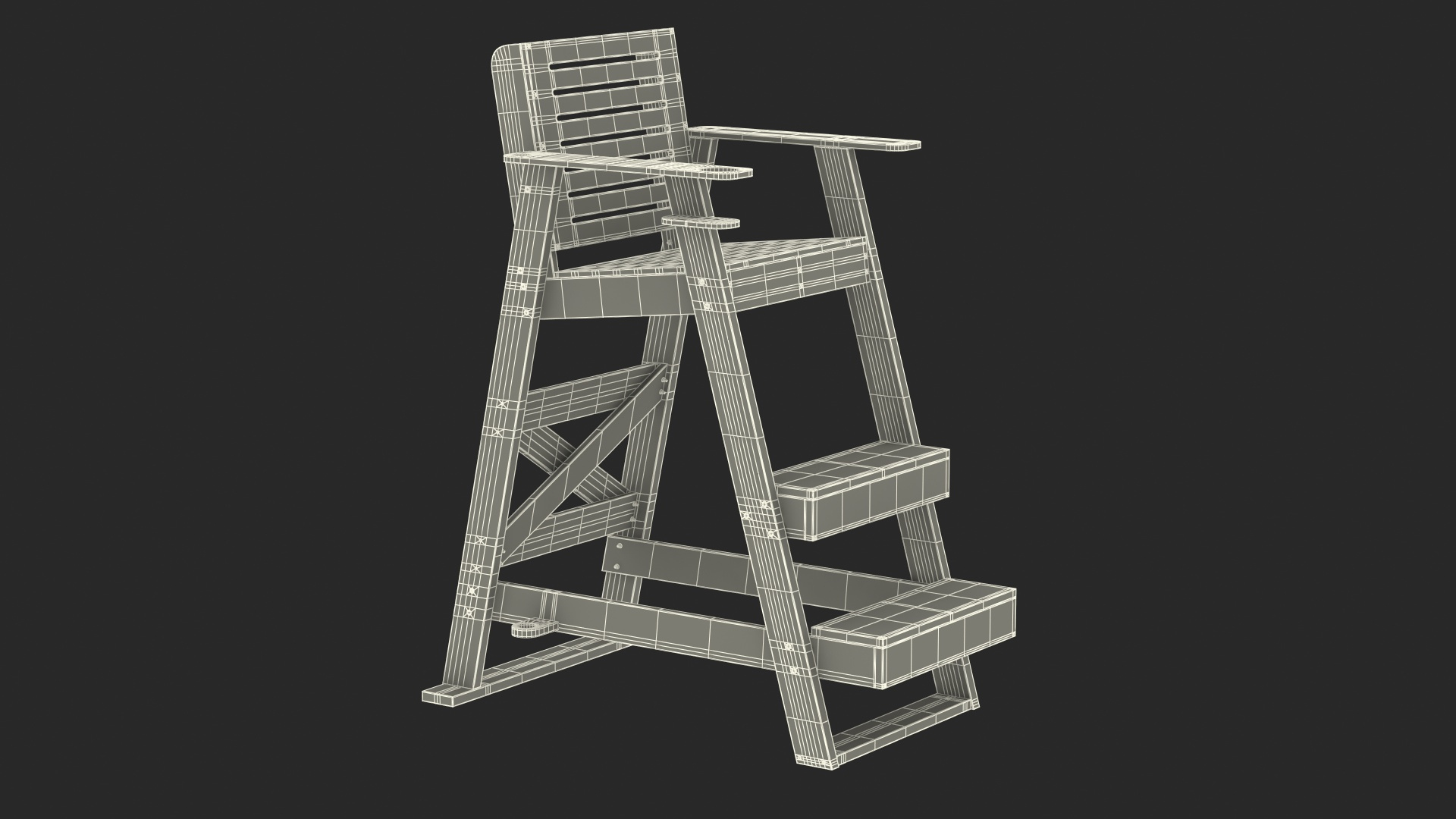 Lifeguard Chair Red 3D - TurboSquid 1941792