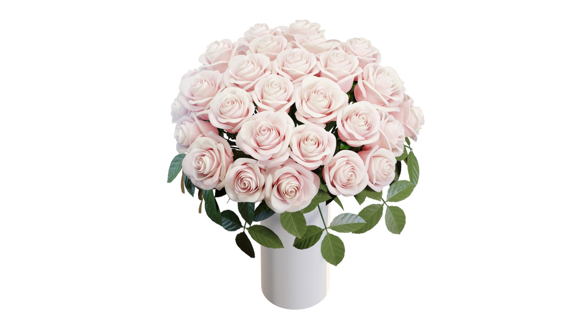 3D Model Flower Set 09 - Light Pink Roses Bouquet 3D Model - TurboSquid ...