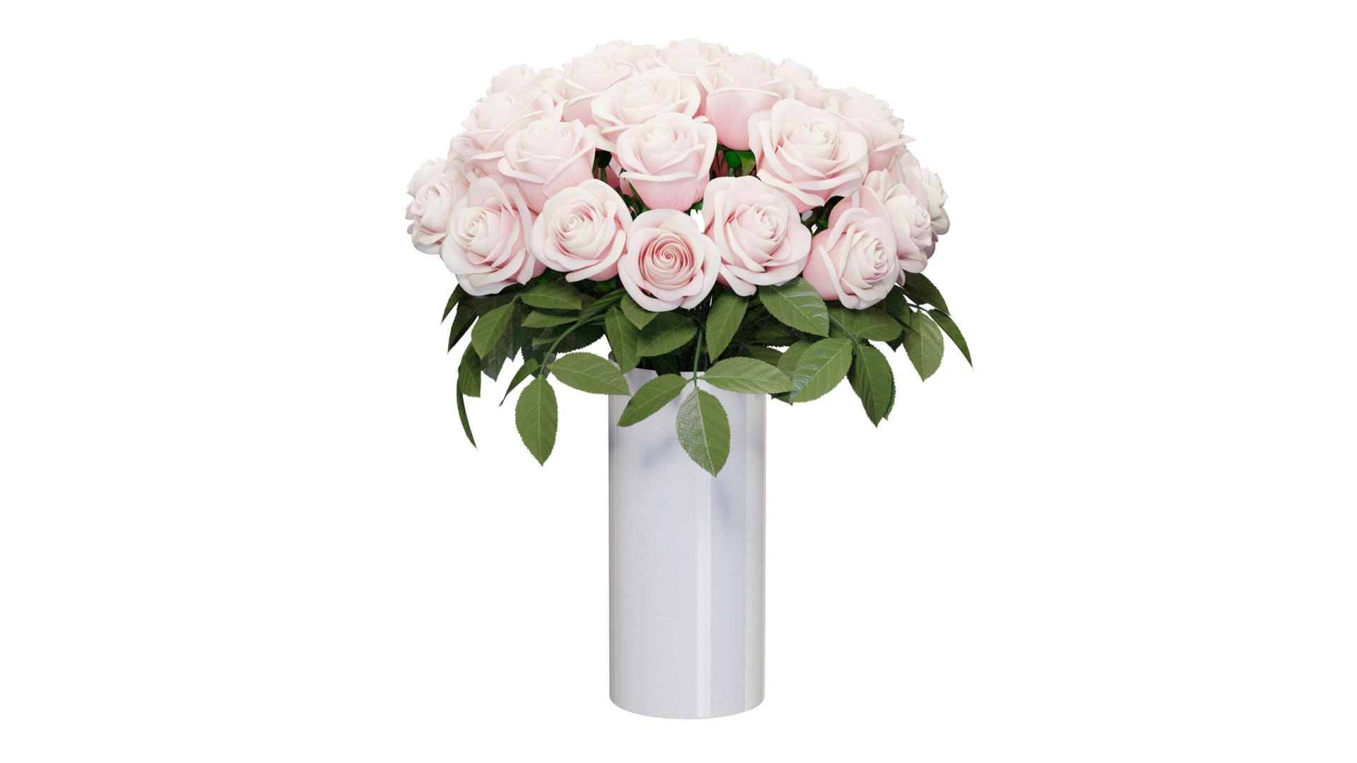 3D Model Flower Set 09 - Light Pink Roses Bouquet 3D Model - TurboSquid ...