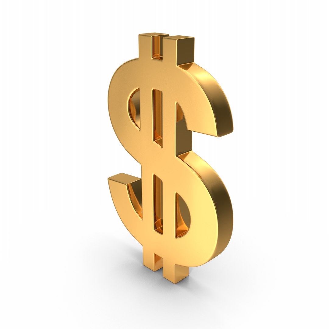 USD Symbol Gold 3D Model - TurboSquid 2316646