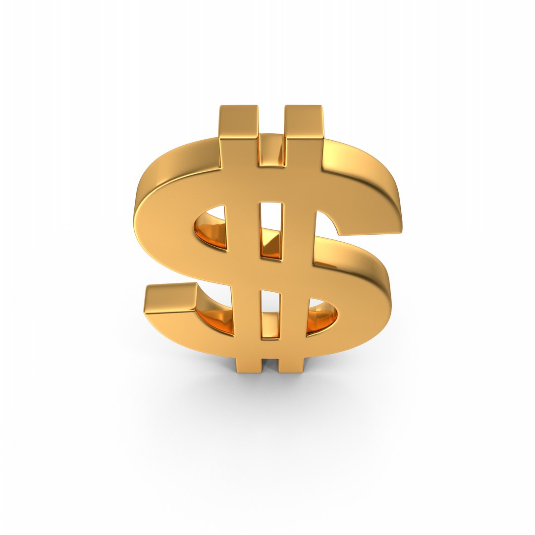 USD Symbol Gold 3D Model - TurboSquid 2316646
