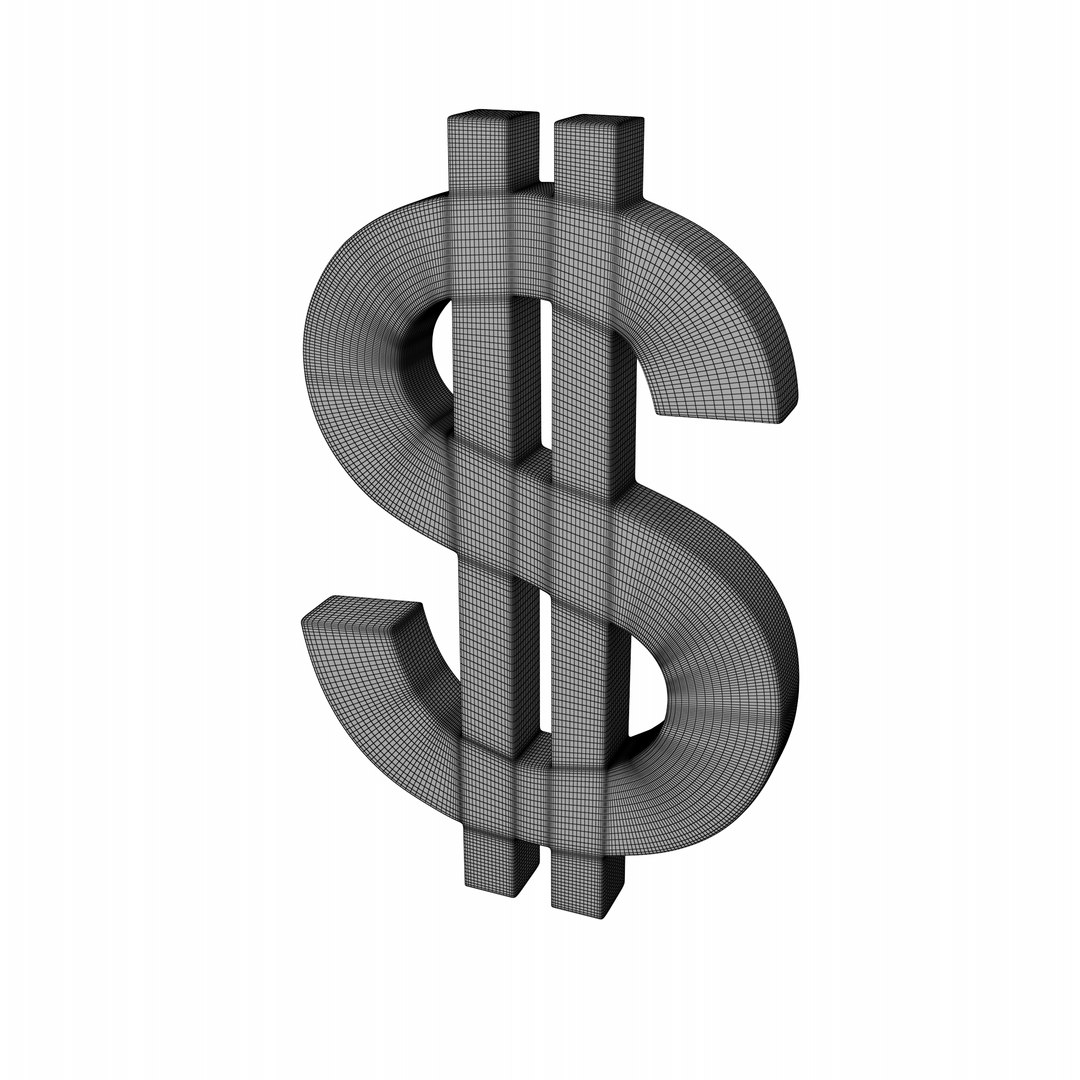 USD Symbol Gold 3D Model - TurboSquid 2316646