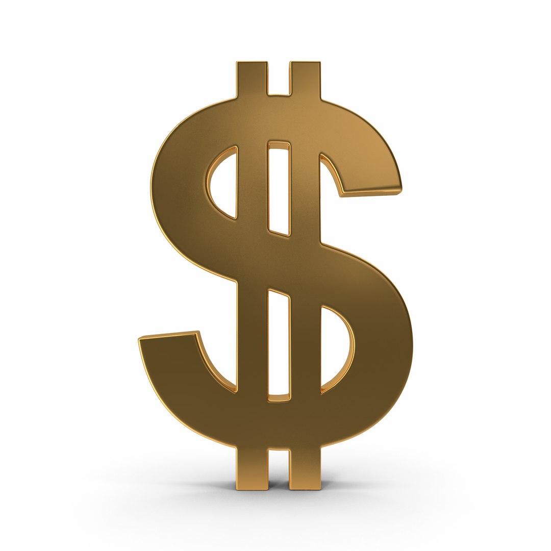 USD Symbol Gold 3D Model - TurboSquid 2316646