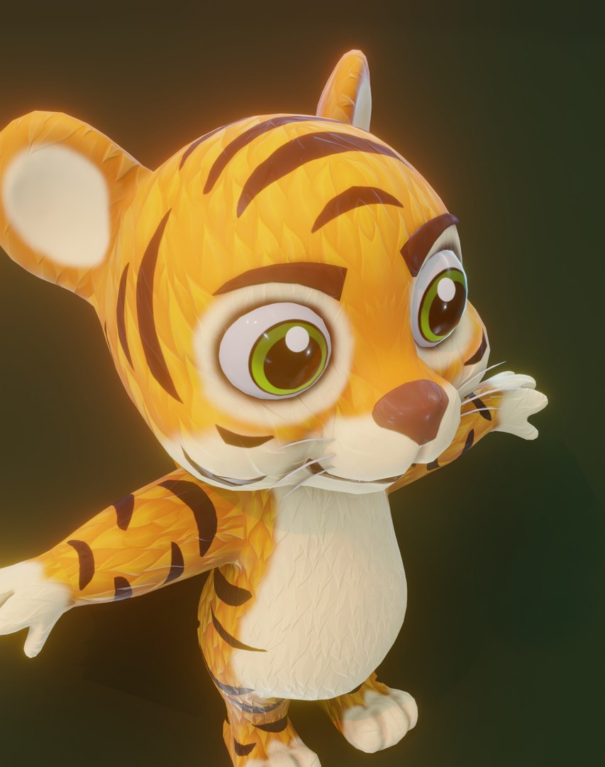 3D Model Cartoon Tiger Animated 3D Model - TurboSquid 1813389