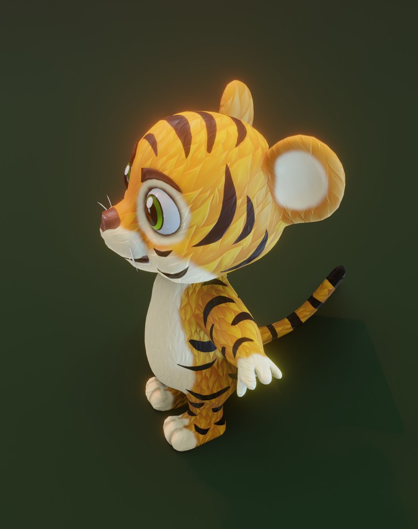 3D Model Cartoon Tiger Animated 3D Model - TurboSquid 1813389