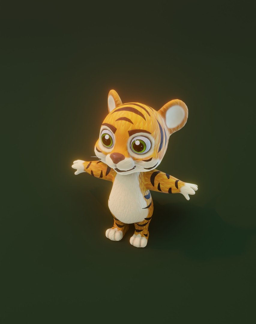 3D Model Cartoon Tiger Animated 3D Model - TurboSquid 1813389
