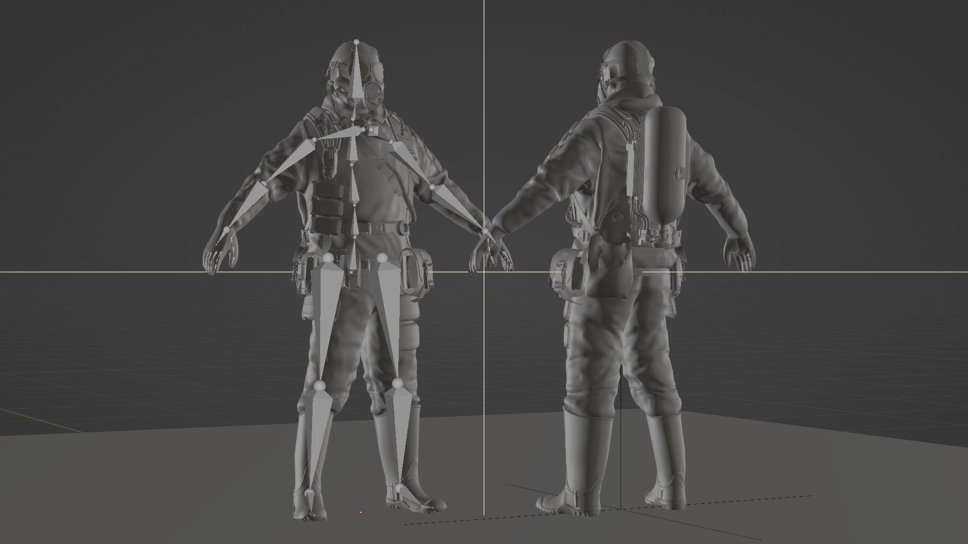 3D HAZMAT NBC Suit Rigged model - TurboSquid 1926408
