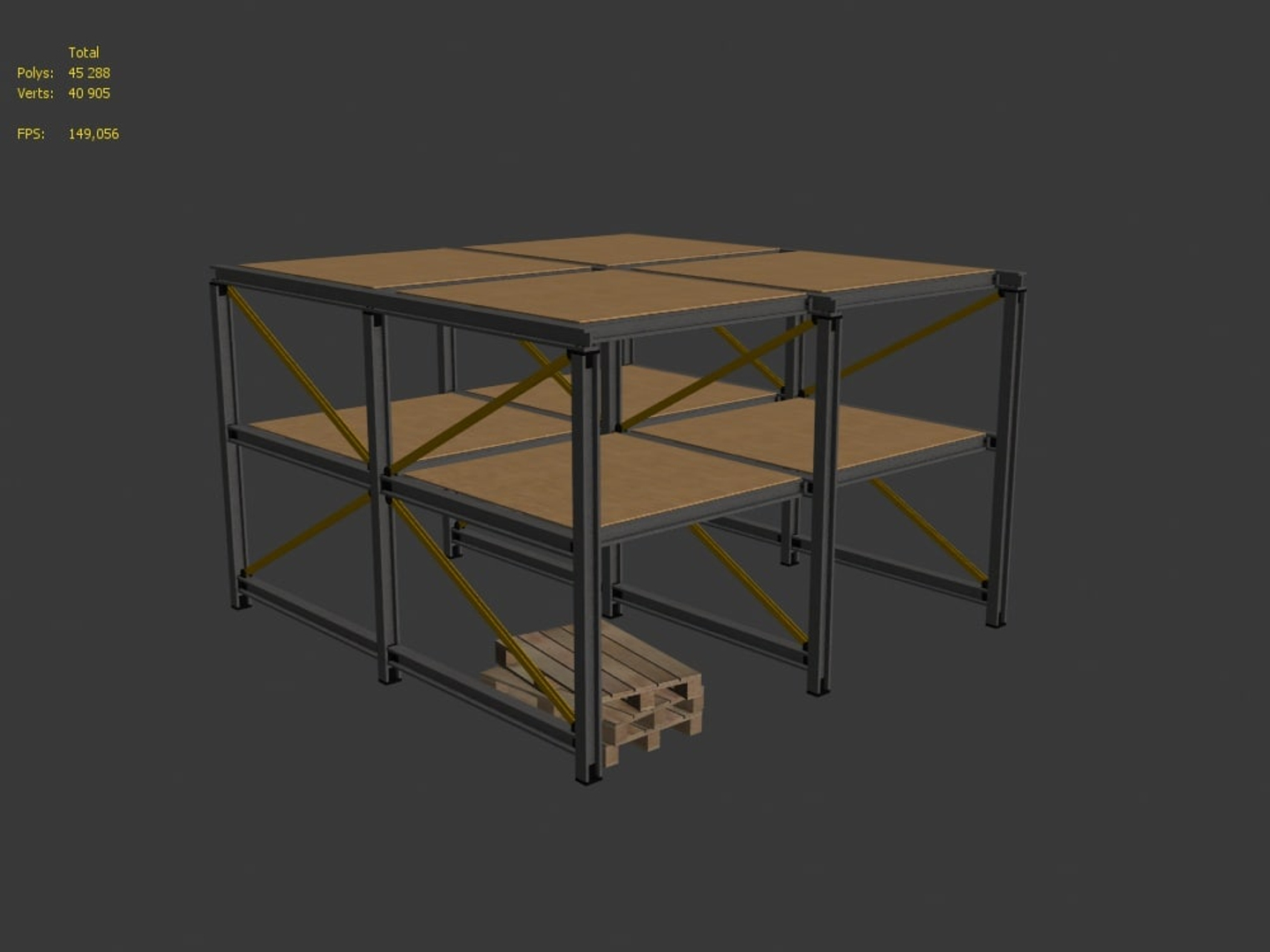3d modular pallet shelf model
