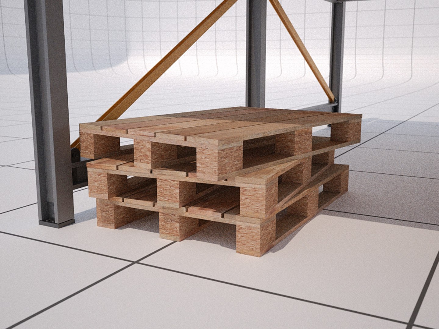 3d modular pallet shelf model