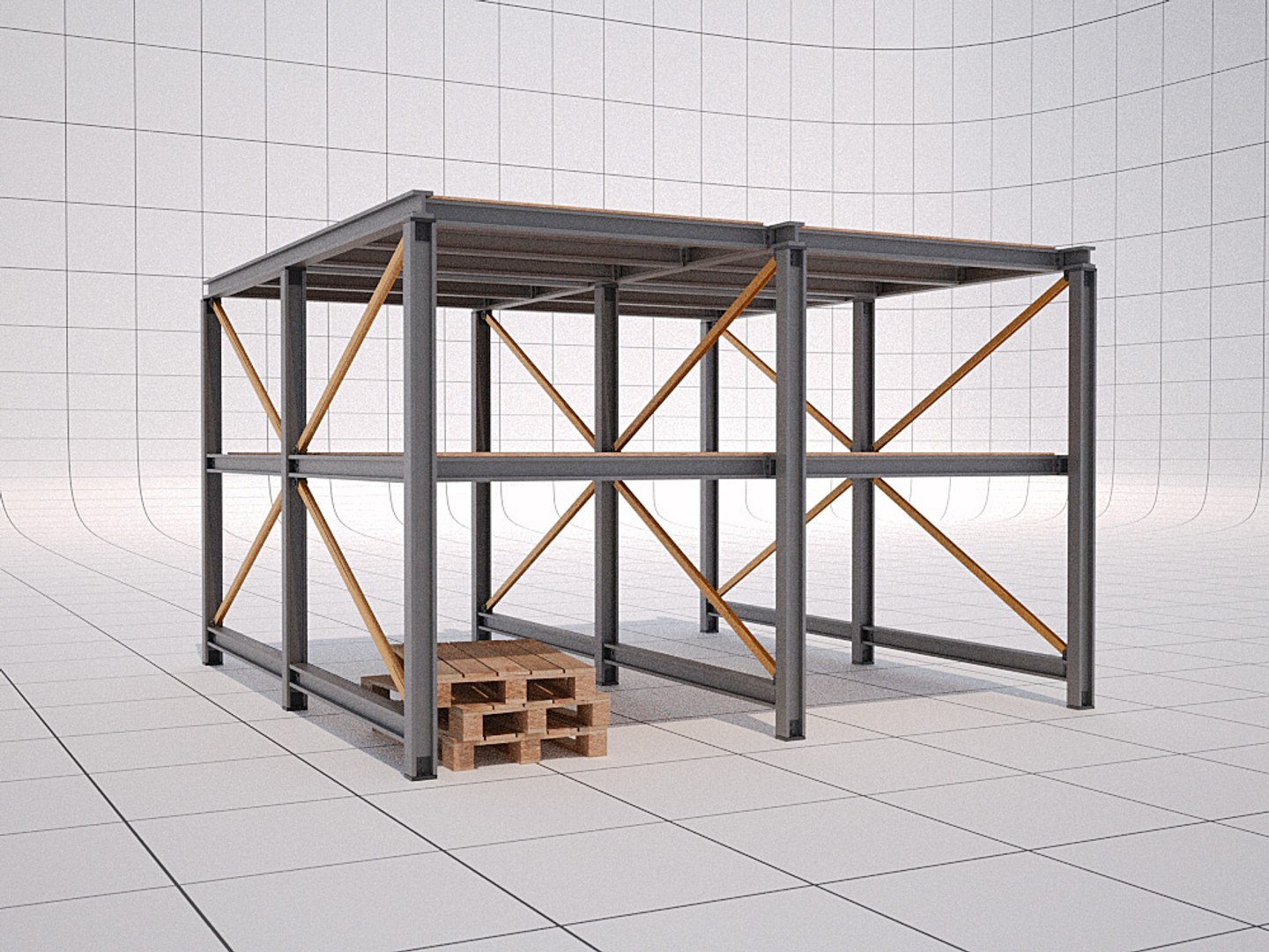 3d modular pallet shelf model