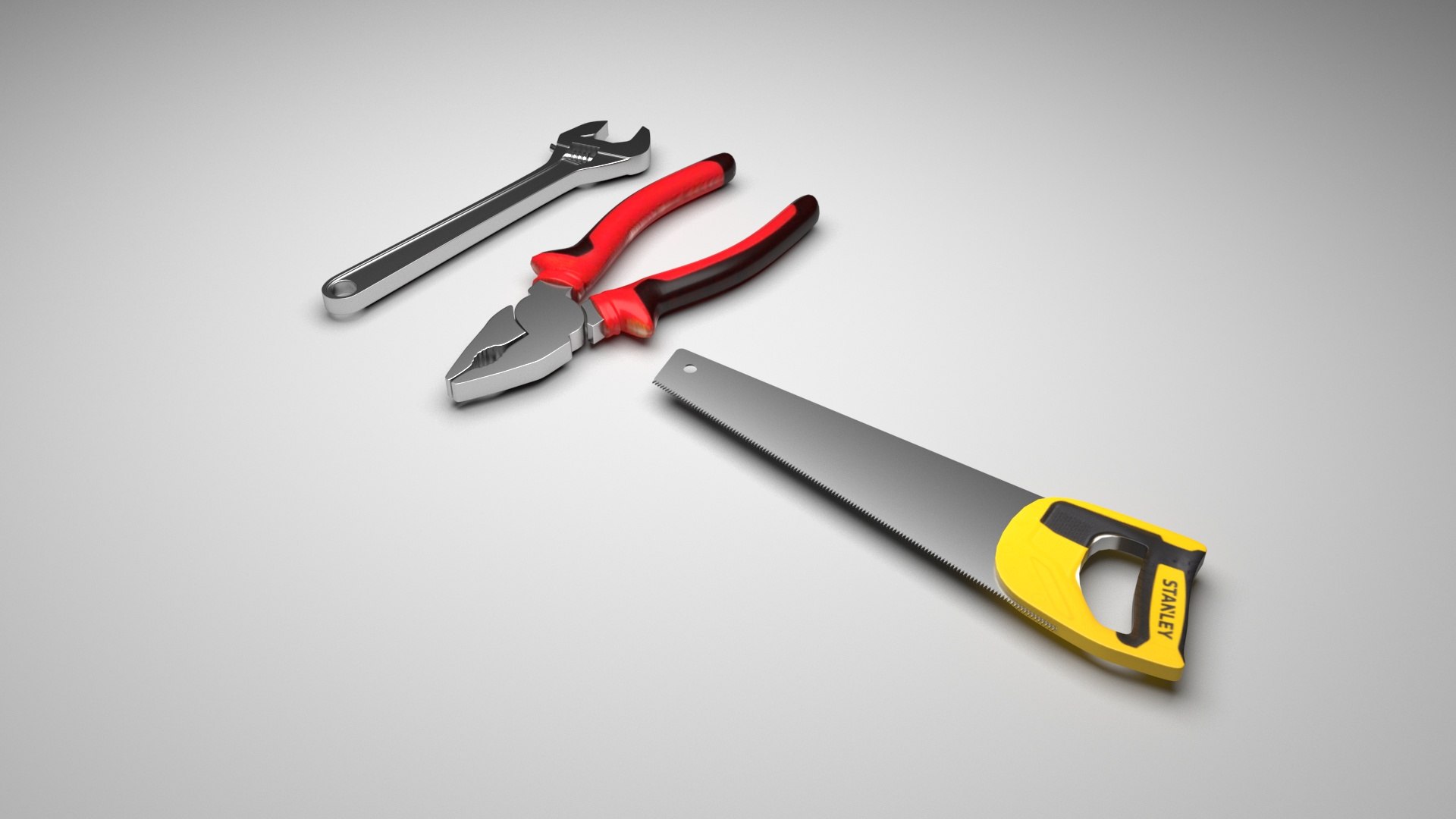 3 Piece Tools Set 3D - TurboSquid 1821190