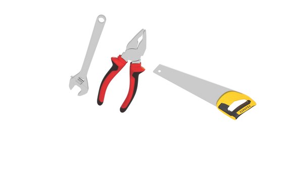 3 Piece Tools Set 3D - TurboSquid 1821190