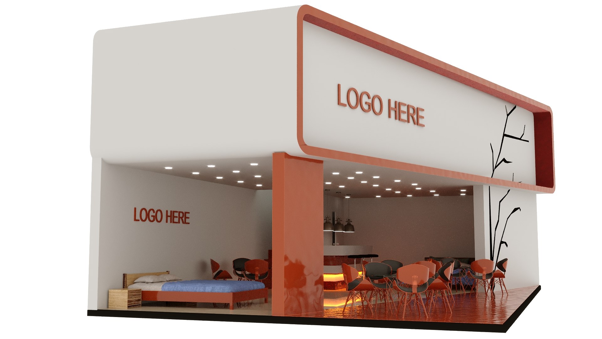 3D Exhibition Modern Fair Furniture Stand Model - TurboSquid 1880376