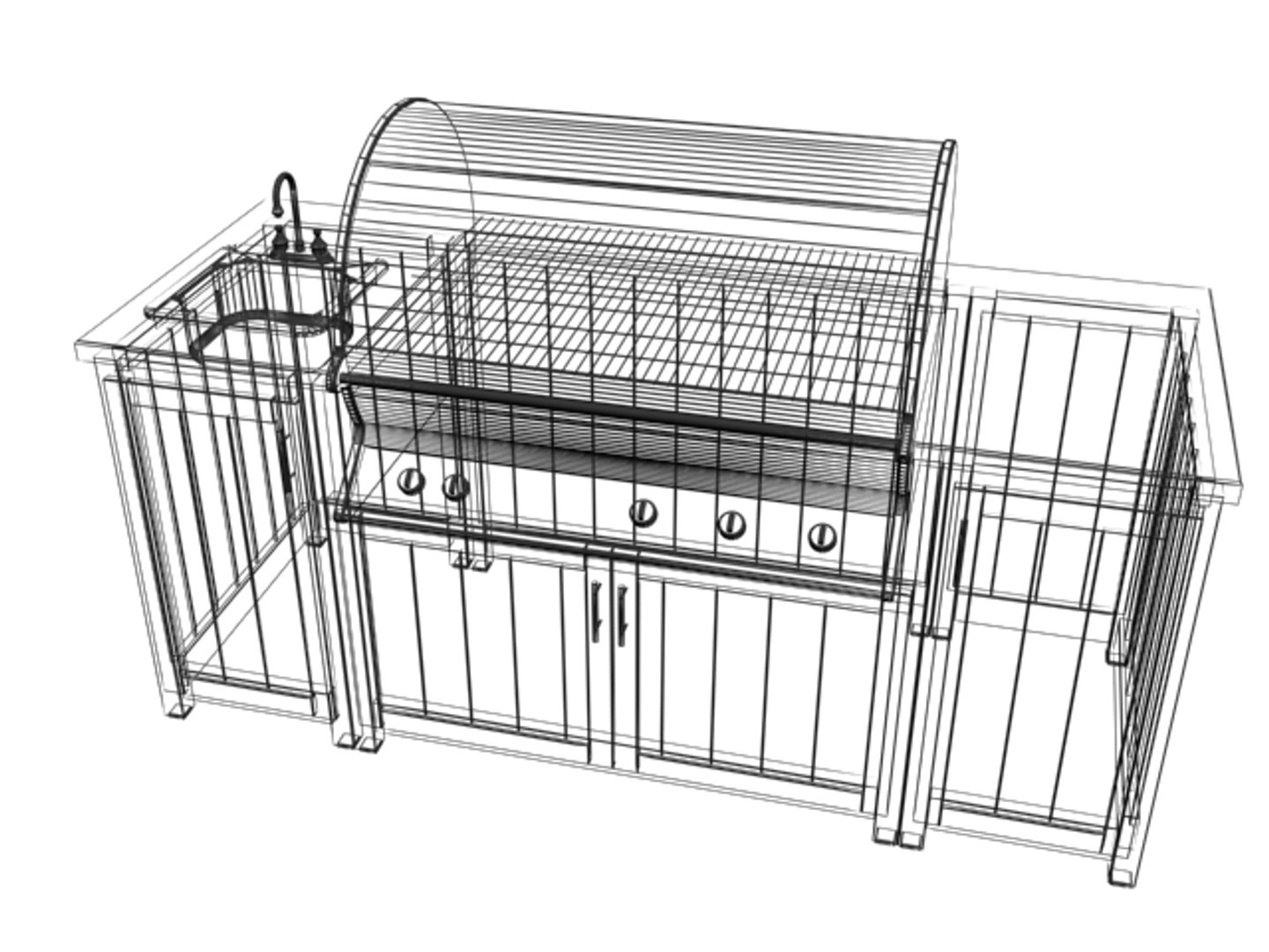 grill outdoor modelled 3d model