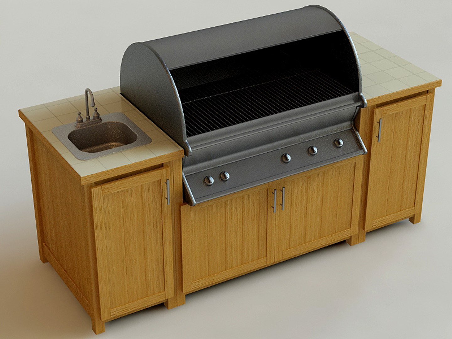 grill outdoor modelled 3d model