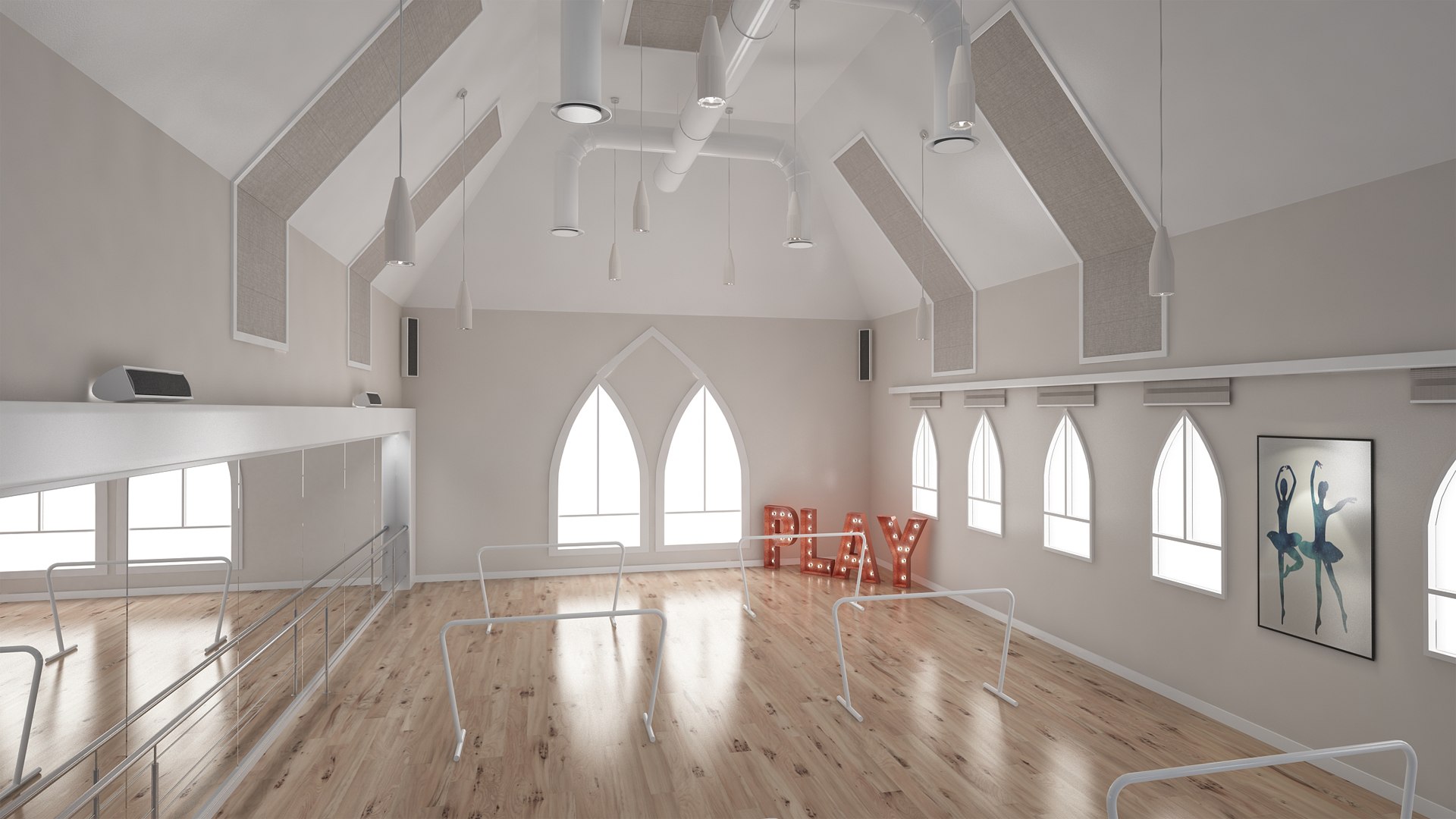 Ballet-Dance Studio Set 4 In 1 3D Model - TurboSquid 1976361