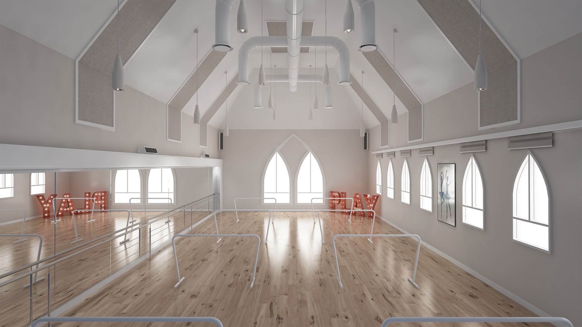 Ballet-Dance Studio Set 4 In 1 3D Model - TurboSquid 1976361