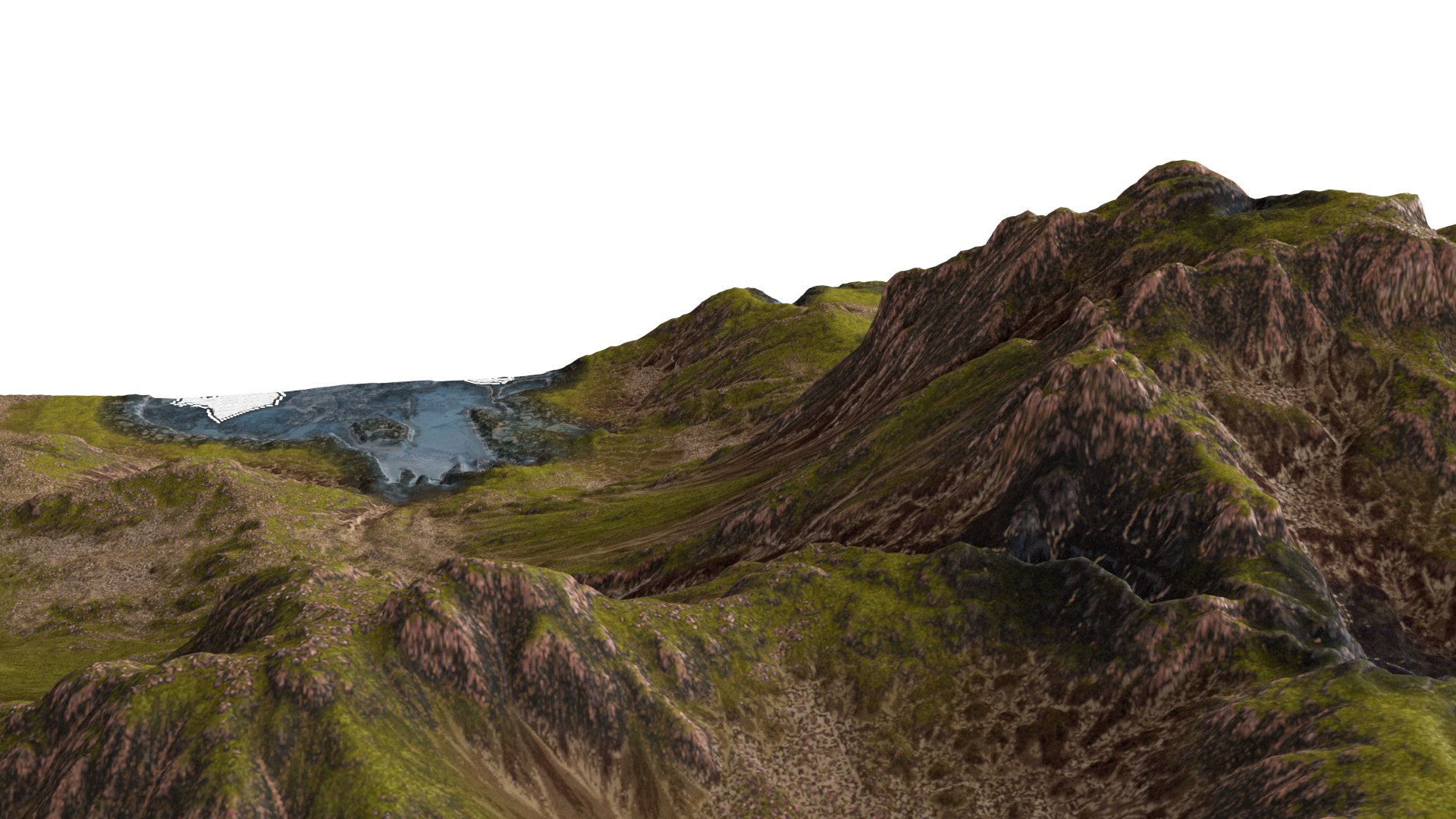 Mountain Terrain With Rivers 3D - TurboSquid 2178316