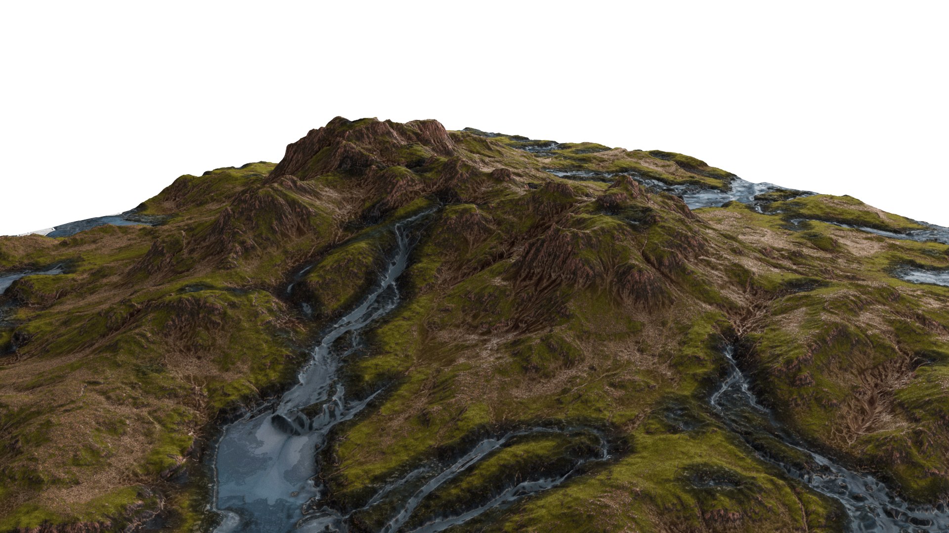 Mountain Terrain With Rivers 3D - TurboSquid 2178316