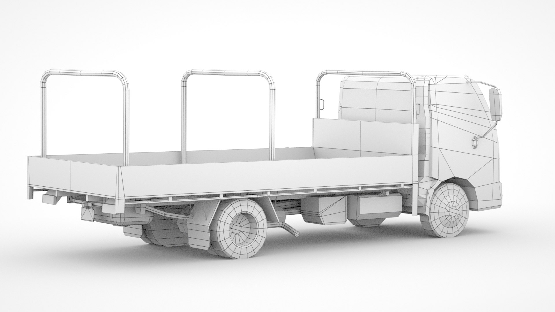 3D Model Hino 616 Hybrid Flatbed 2020 - TurboSquid 1993476
