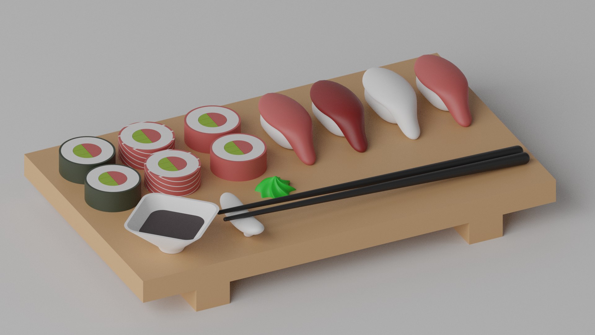 3D Cartoon Sushi Japanese Food Set - TurboSquid 1896208