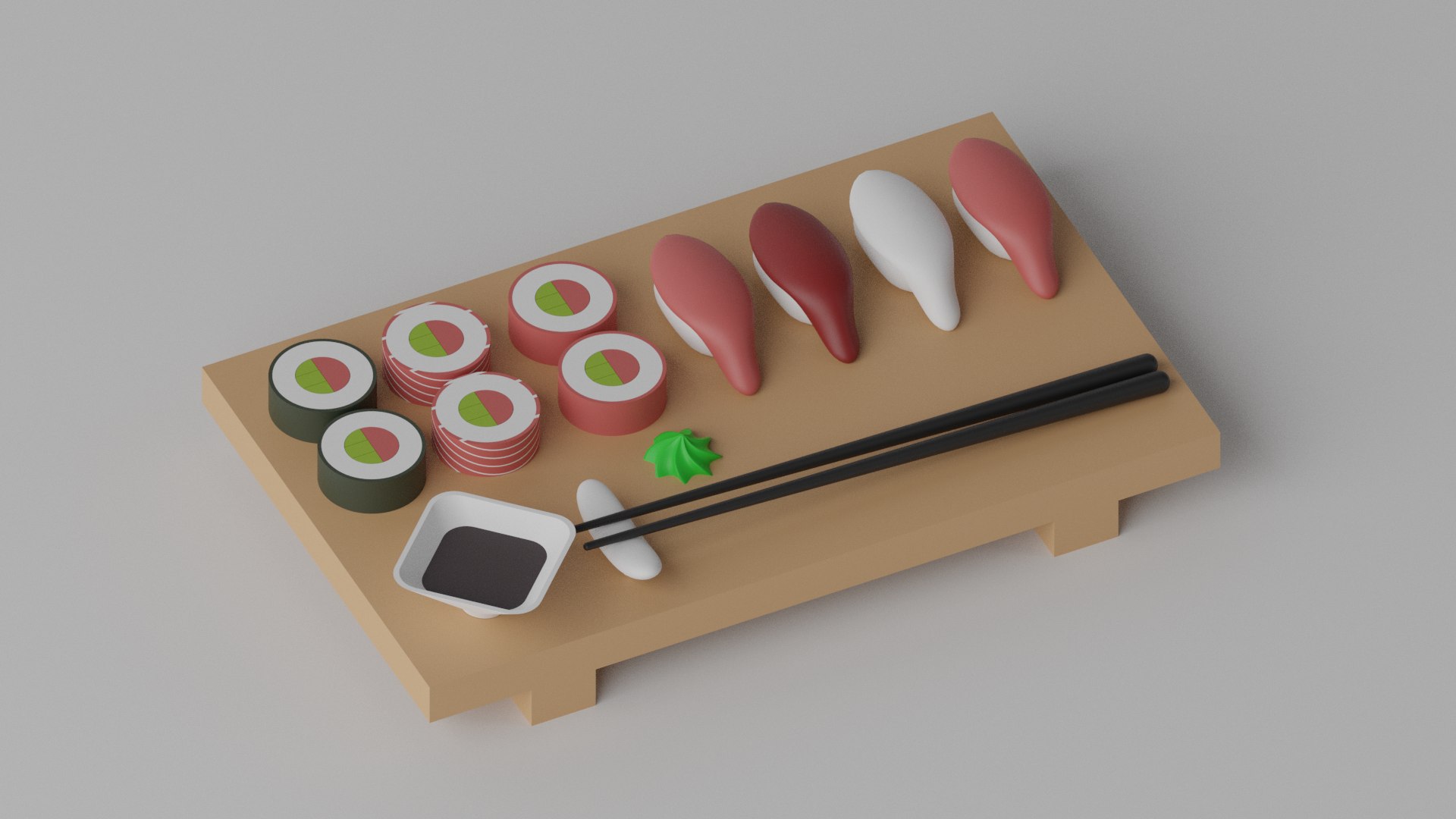 3D Cartoon Sushi Japanese Food Set - TurboSquid 1896208