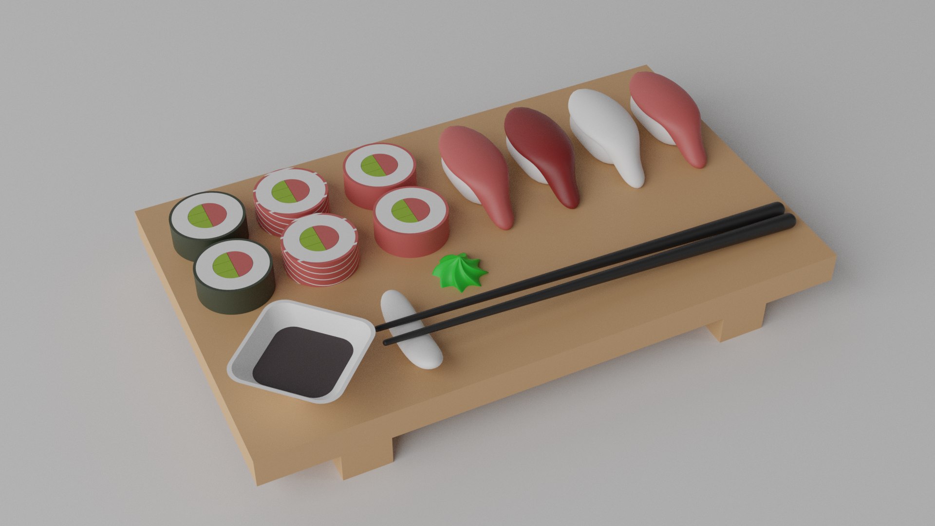 3D Cartoon Sushi Japanese Food Set - TurboSquid 1896208