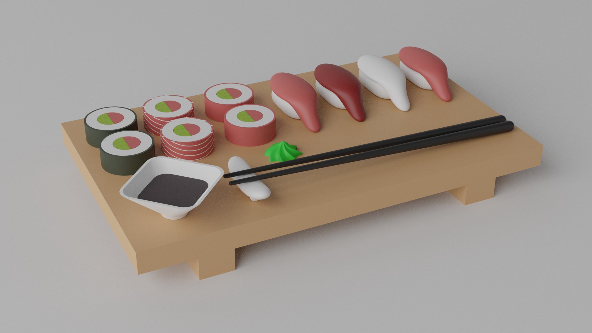 3D Cartoon Sushi Japanese Food Set - TurboSquid 1896208