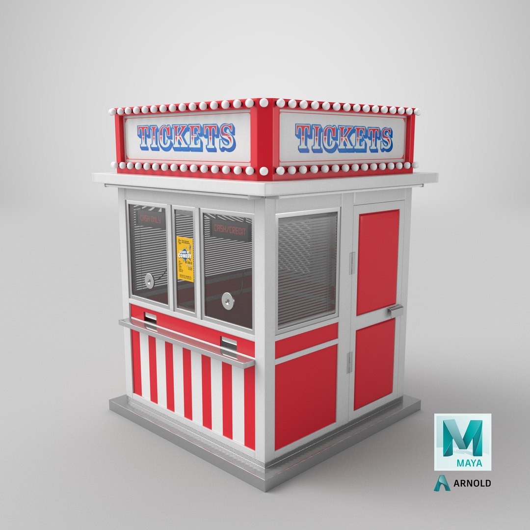 3D Ticket Booth Kiosk Model - TurboSquid 1915271