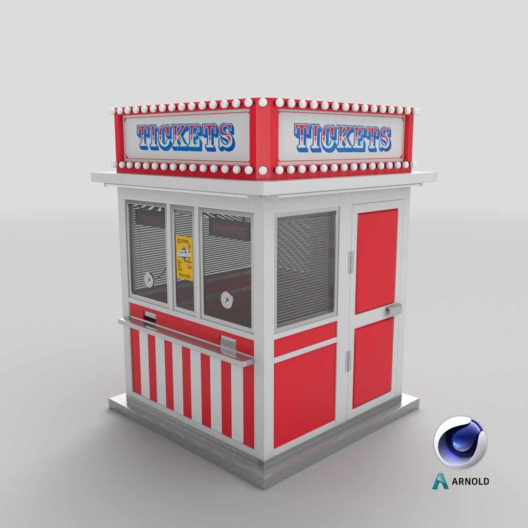 3D Ticket Booth Kiosk Model - TurboSquid 1915271