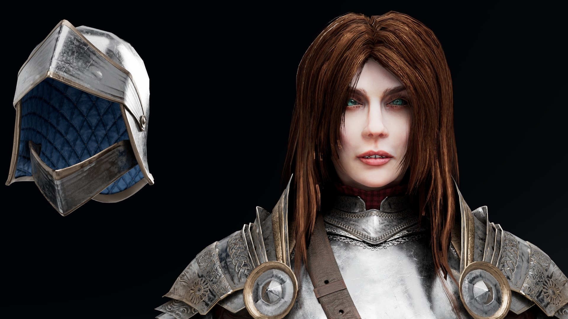 3D Female Knight Full Plate Gaming Unreal Engine Project Model ...