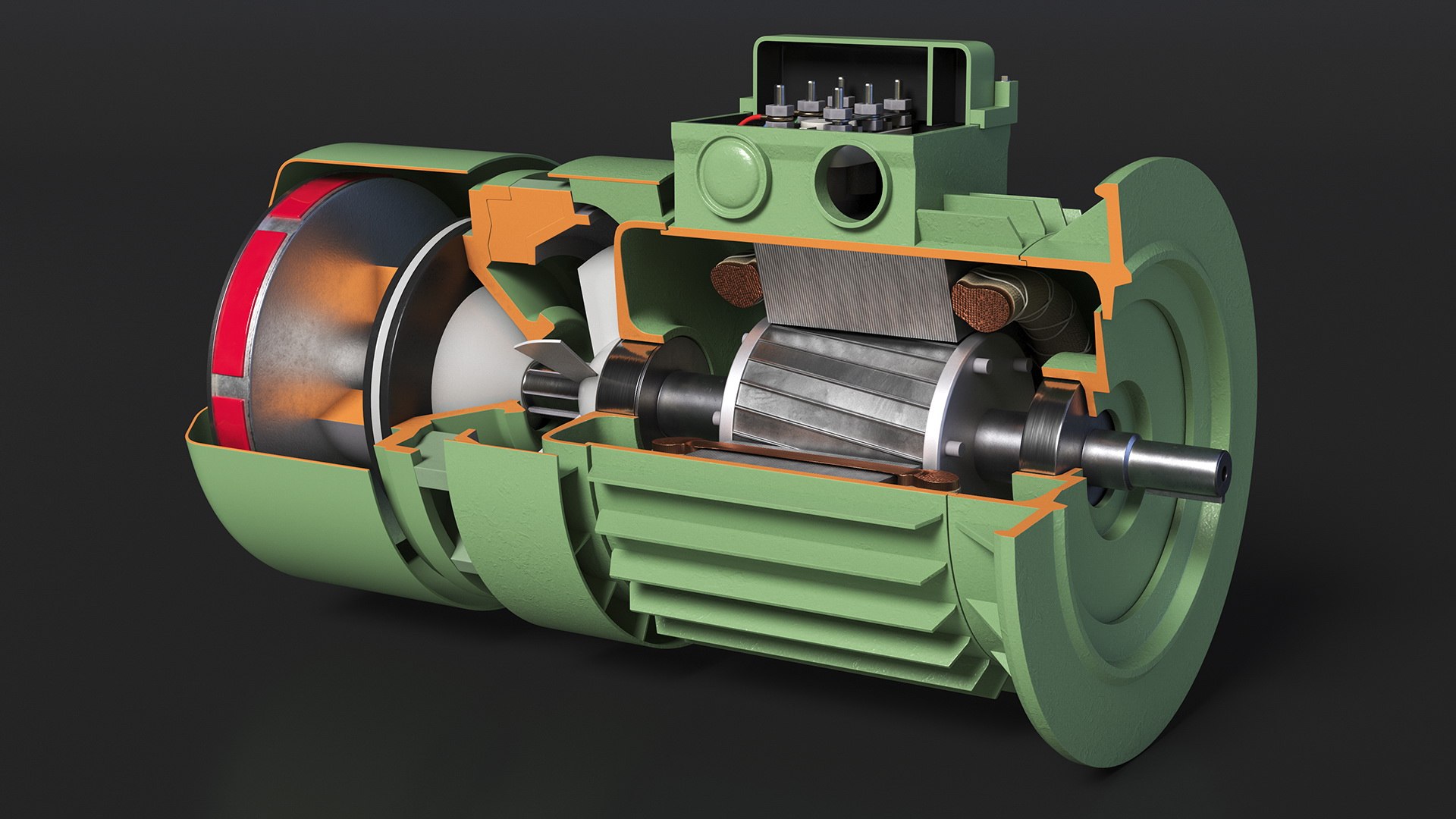 Electric Motor Cutaway Green 3D Model - TurboSquid 2225803